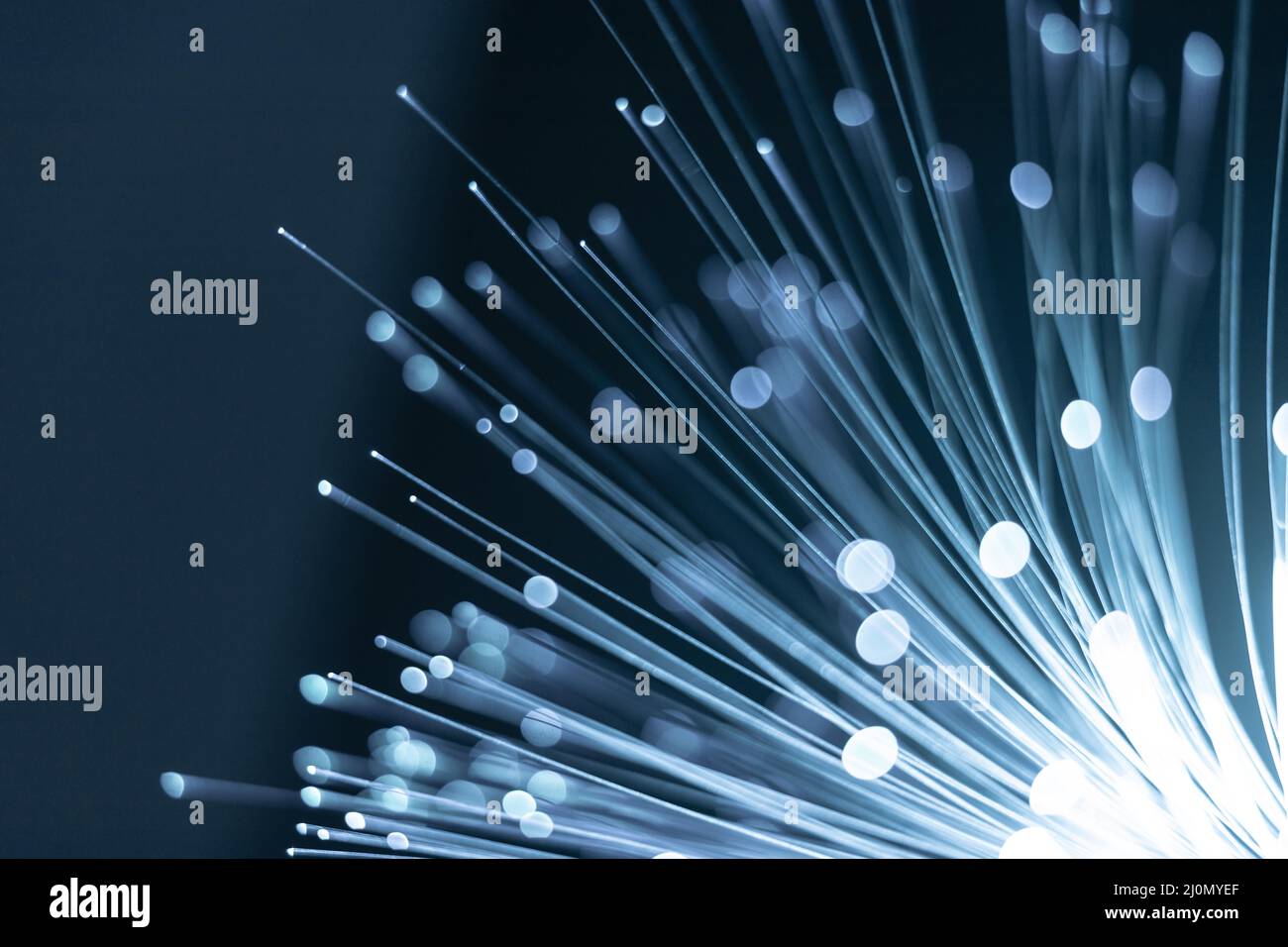 Blue optic fiber close up Stock Photo - Alamy