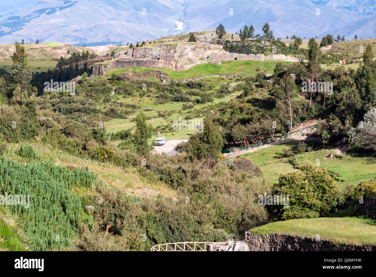 Beautiful view of the Tambomachay, Inca archaeological site with ...
