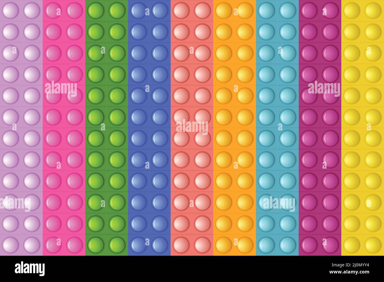 Seamless pattern with trendy game pop it, simple dimple. Rainbow fidget ...