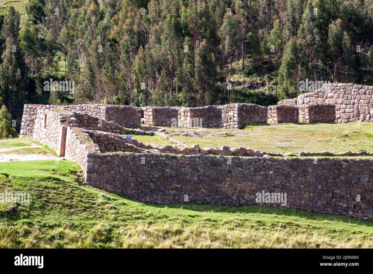 Beautiful view of the Puka Pukara Inca Archaeological Complex with its ...