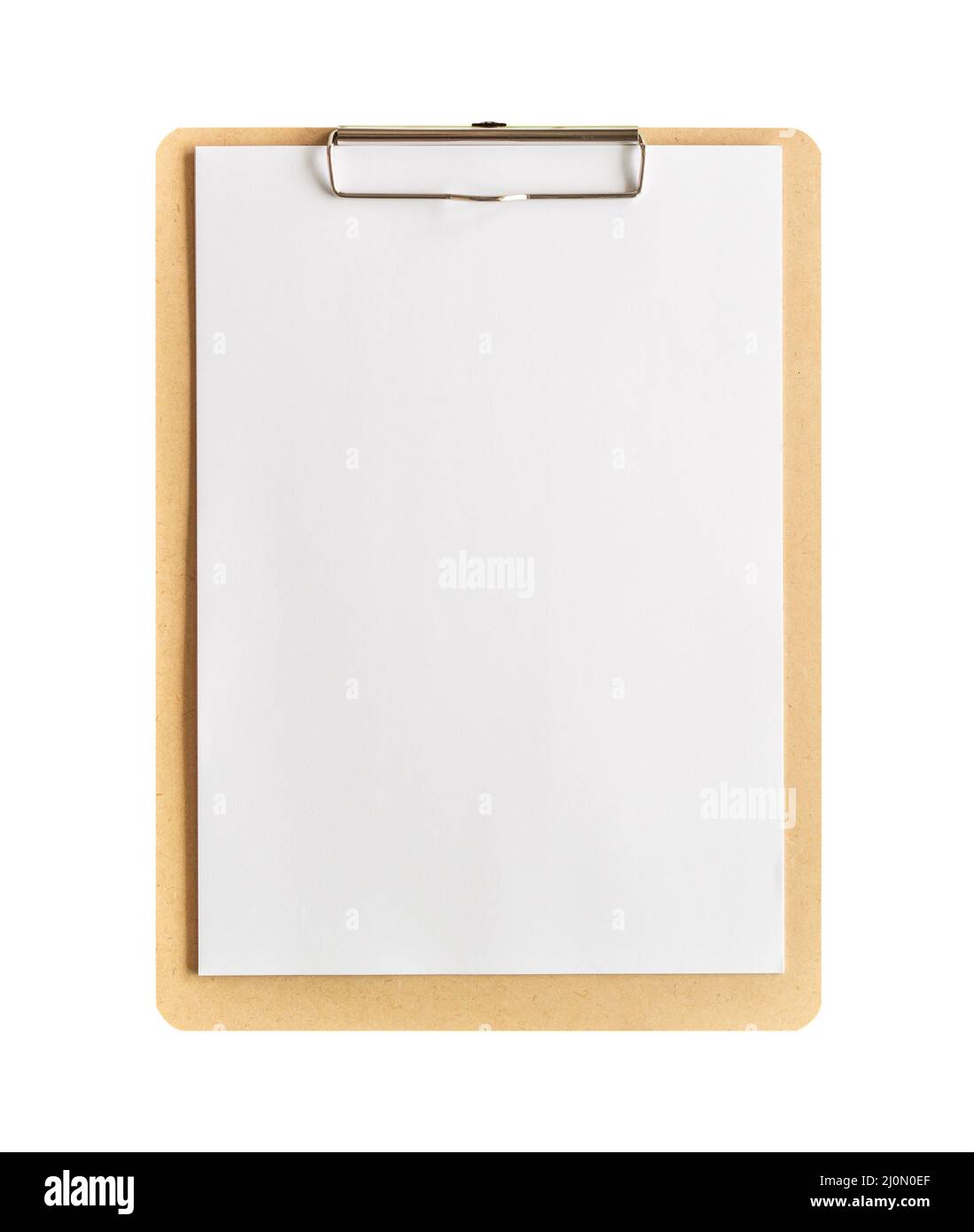 Clipboard with blank paper isolated on white background with clipping ...
