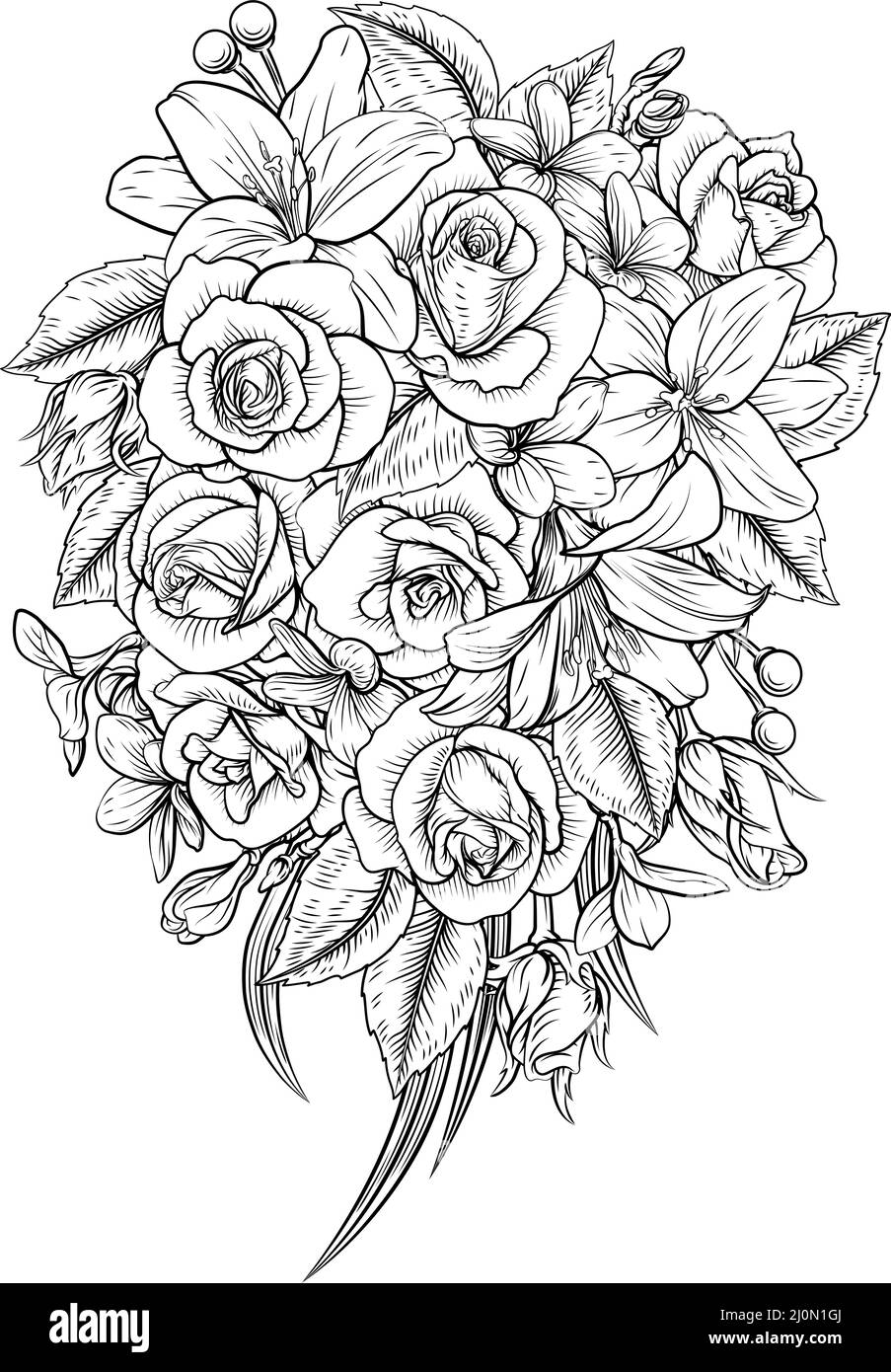 Flowers Floral Bouquet Roses Funeral Wedding Stock Vector Image & Art ...