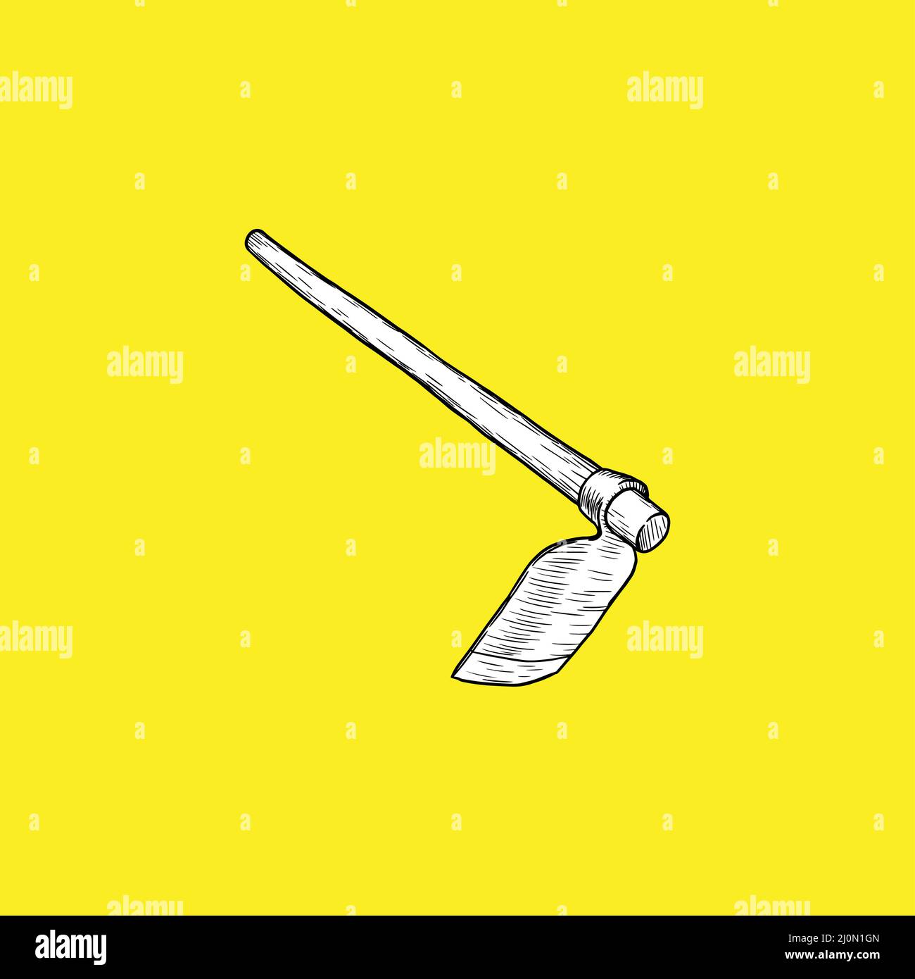 illustration of hoe. Hand drawn. vintage style Stock Vector Image & Art ...