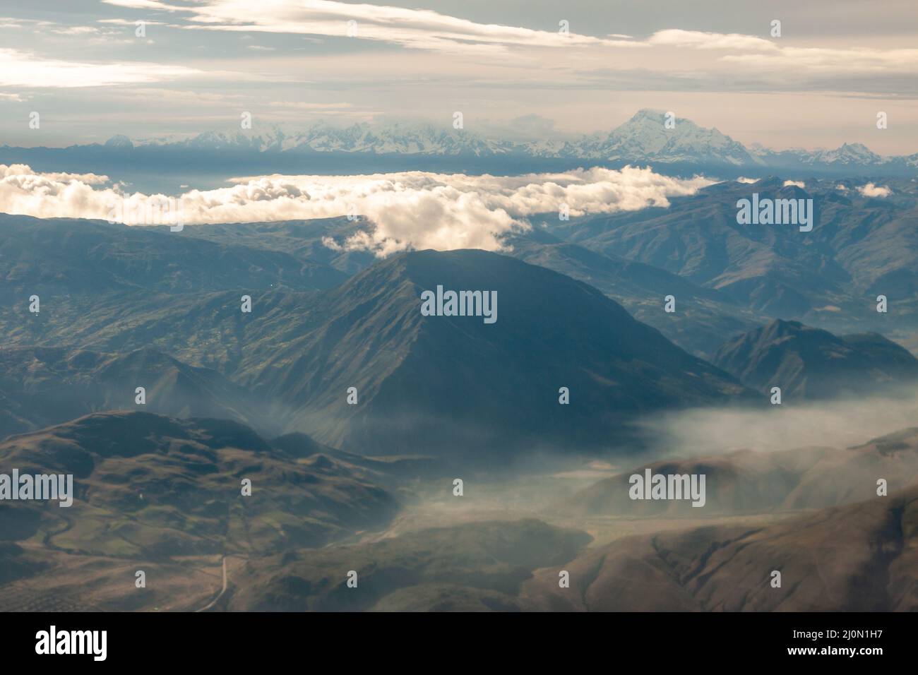 Beautiful view of the Andes mountains from the airplane to LIma, Peru ...