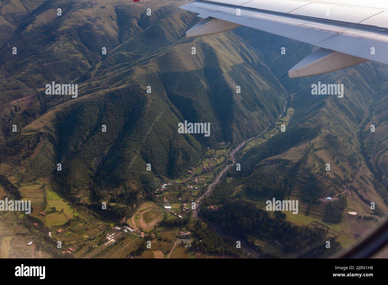 Beautiful view of the Andes mountains from the airplane to LIma, Peru ...