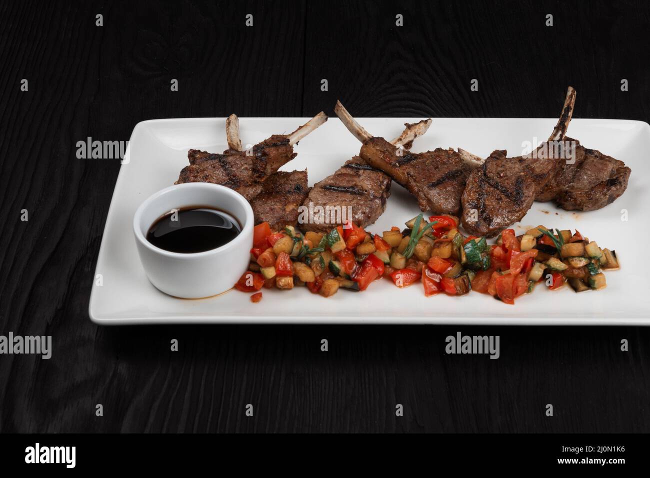 Roasted lamb ribs Stock Photo - Alamy