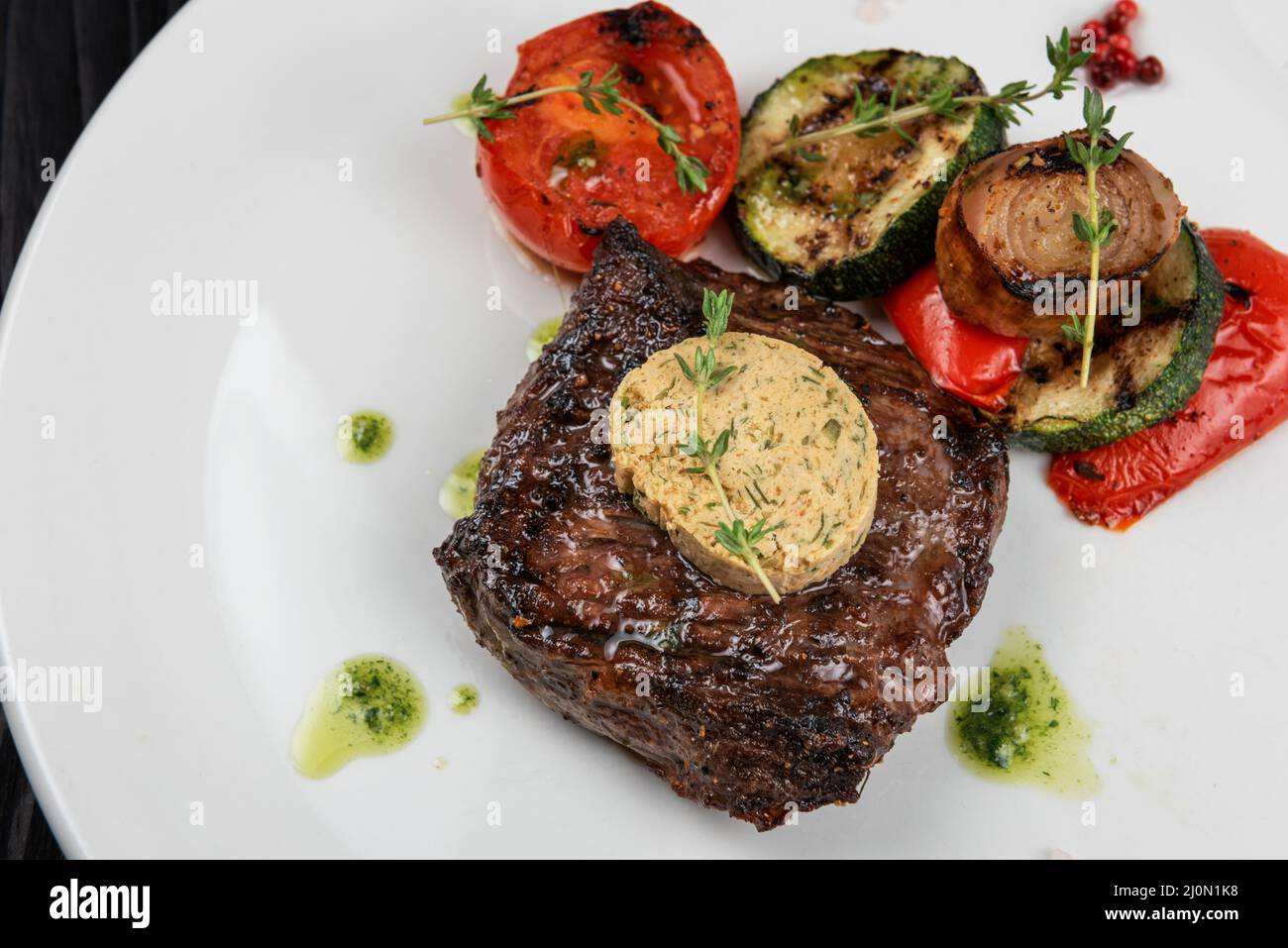 Grilled black angus steak Stock Photo - Alamy