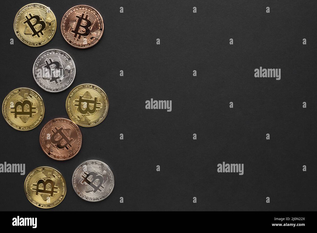 Bitcoin various colors with copy space Stock Photo - Alamy