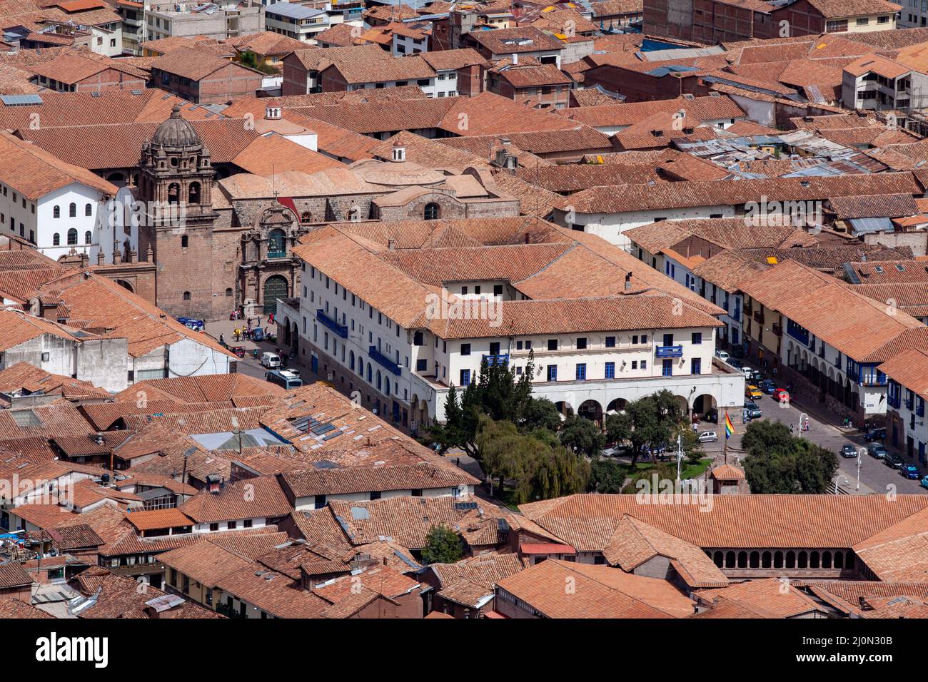 Cityscape of Cusco with its historical buildings and churches, Peru ...