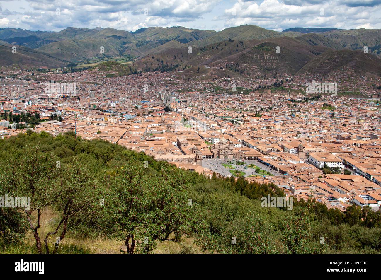 Cityscape of Cusco with its historical buildings and churches, Peru ...