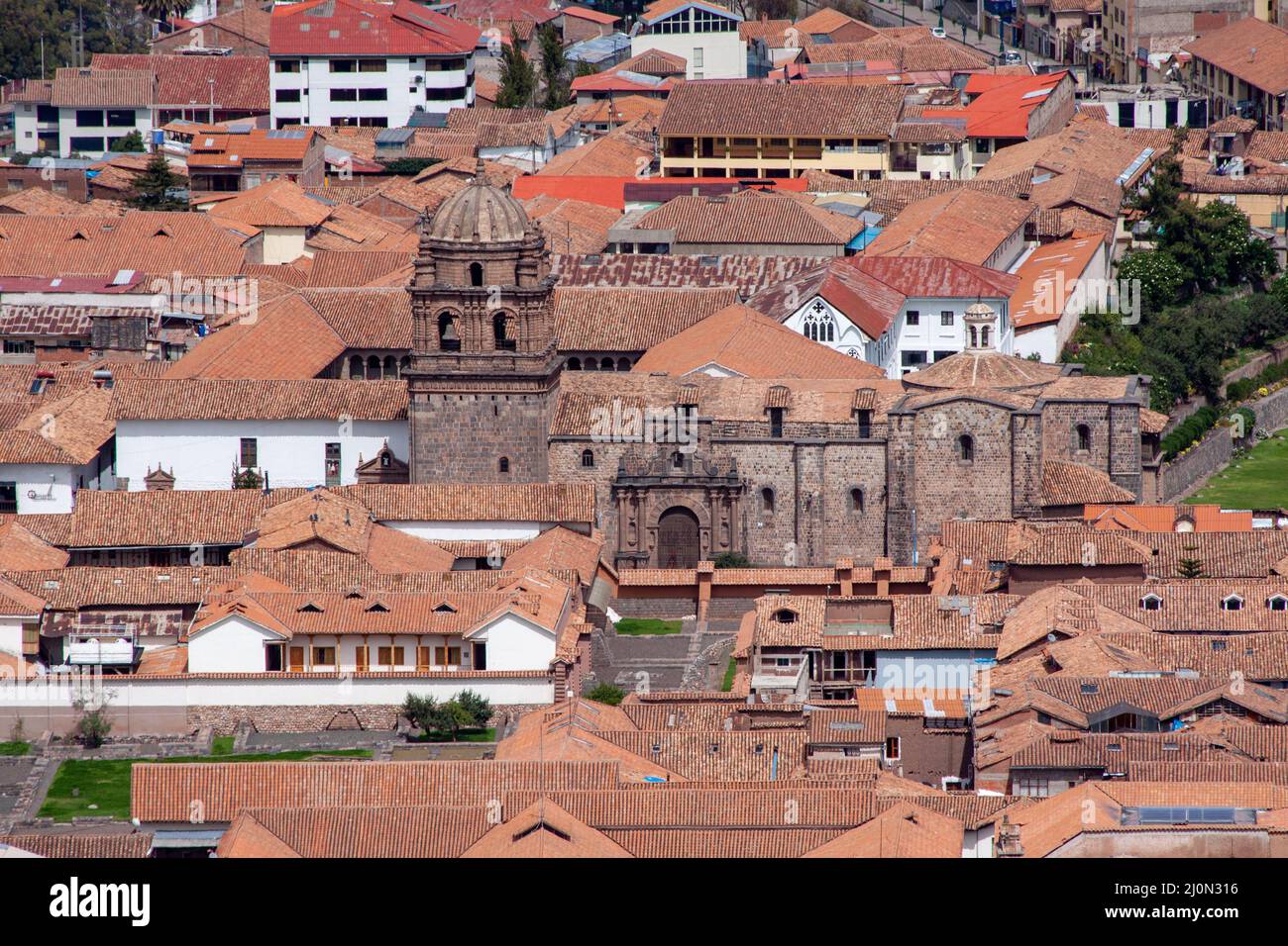 Cityscape of Cusco with its historical buildings and churches, Peru ...