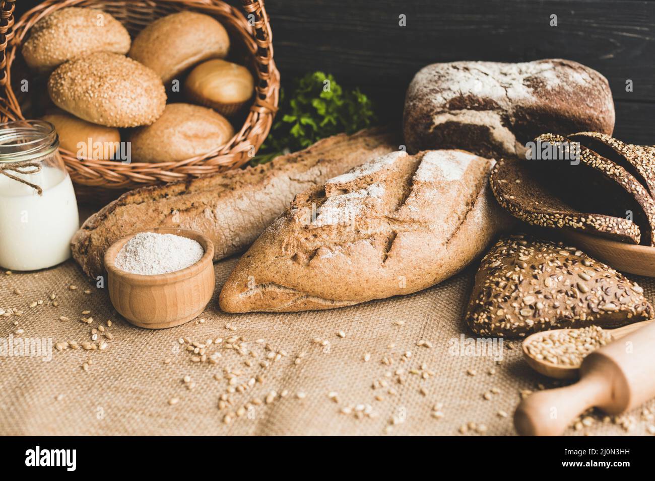 Delicious healthy buns bread Stock Photo - Alamy