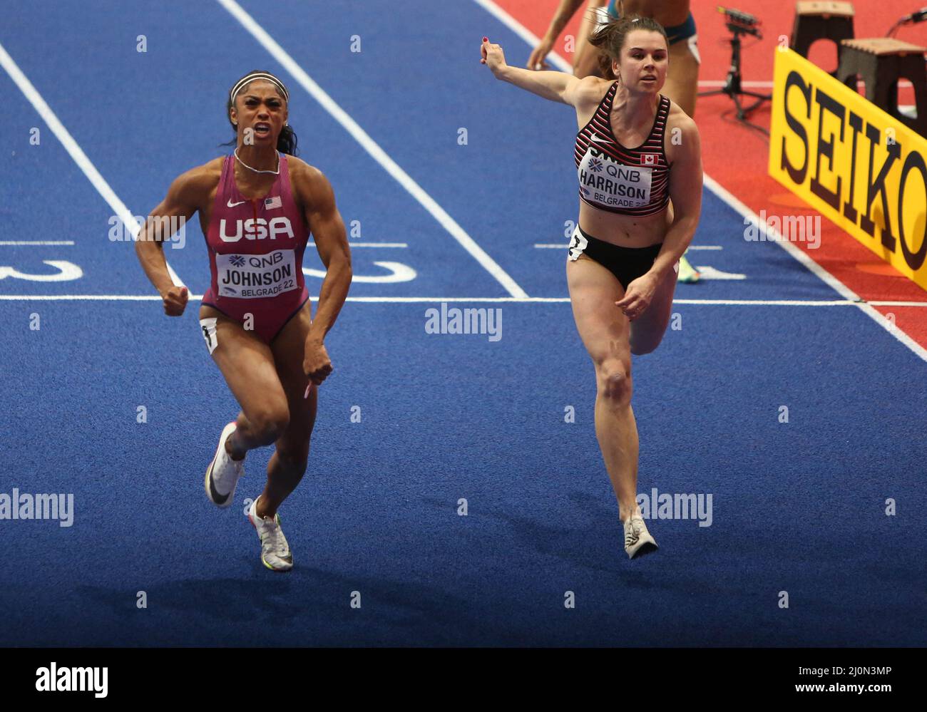 Alaysha JOHNSON of USA and Michelle HARRISON of Canada Heats 60 M ...
