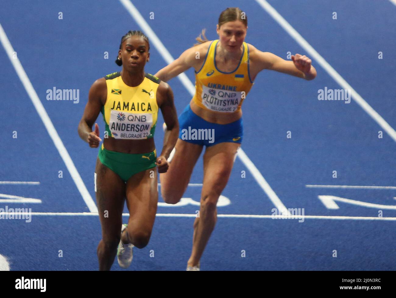 Britany ANDERSON of Jamaique and Anna PLOTITSYNA of Ukraine Heats 60 M ... Britany ANDERSON of Jamaique and Anna PLOTITSYNA of Ukraine Heats 60 M ...