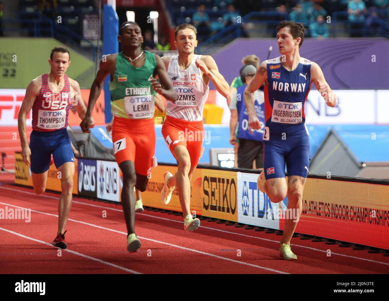 Joshua THOMPSON of USA , Michał ROZMYS of Pologne , Teddese LEMI of ...
