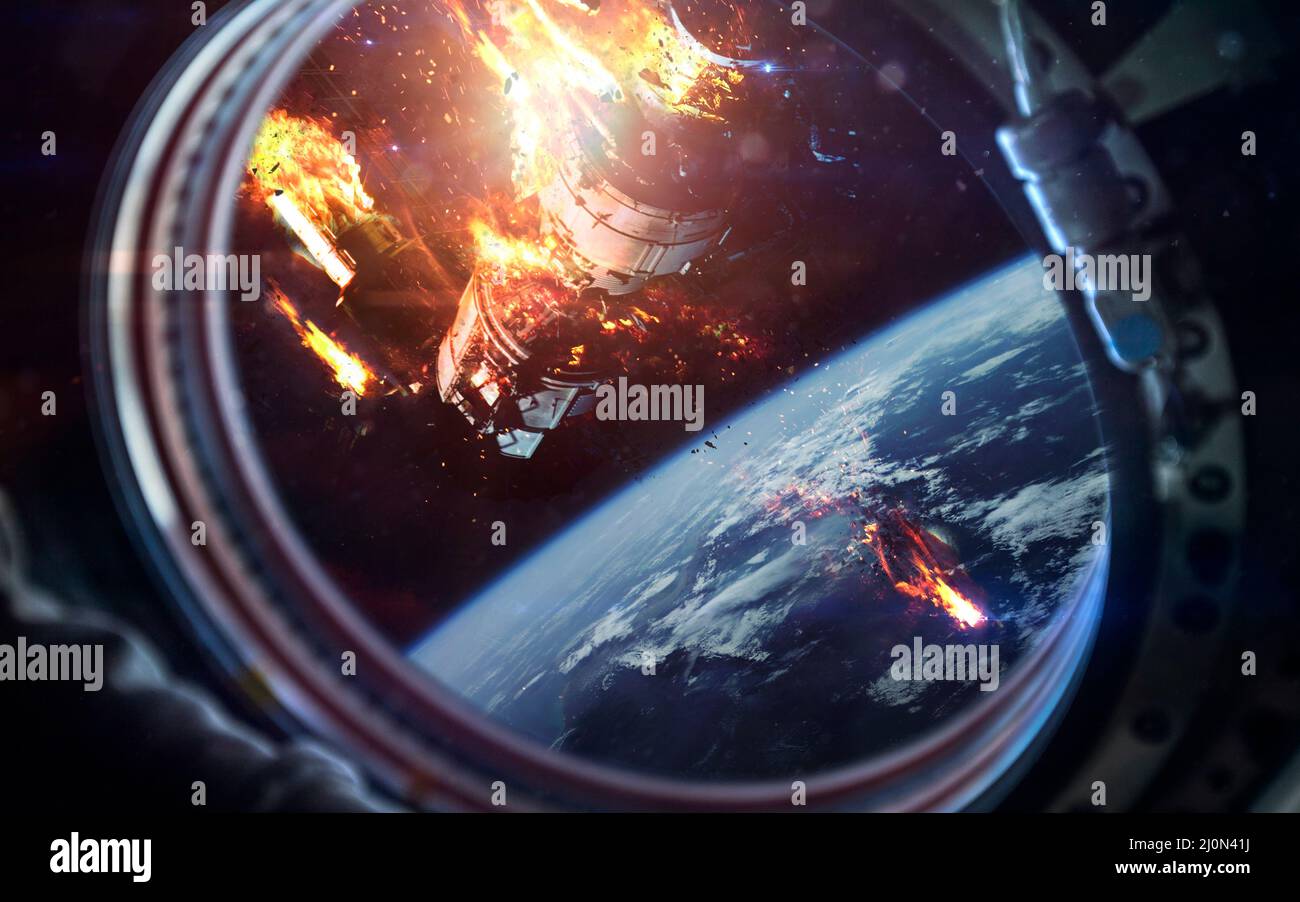 Dead of international space station. Science fiction space wallpaper ...