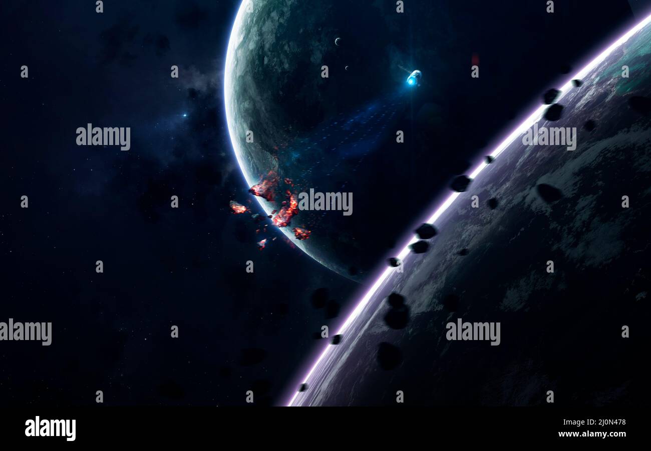 Science fiction space wallpaper, incredibly beautiful planets, galaxies ...