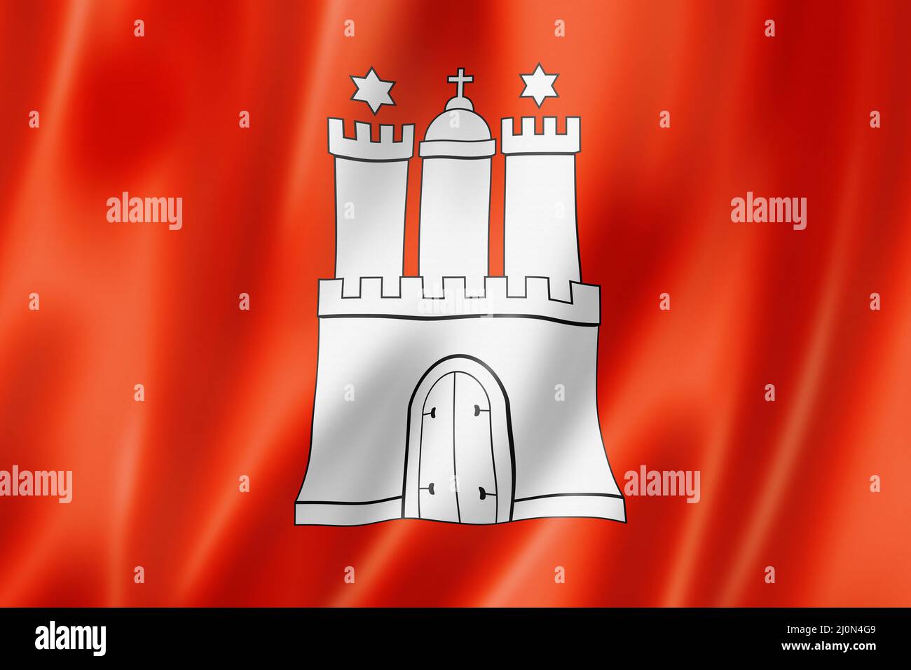 Hamburg state flag, Germany Stock Photo - Alamy