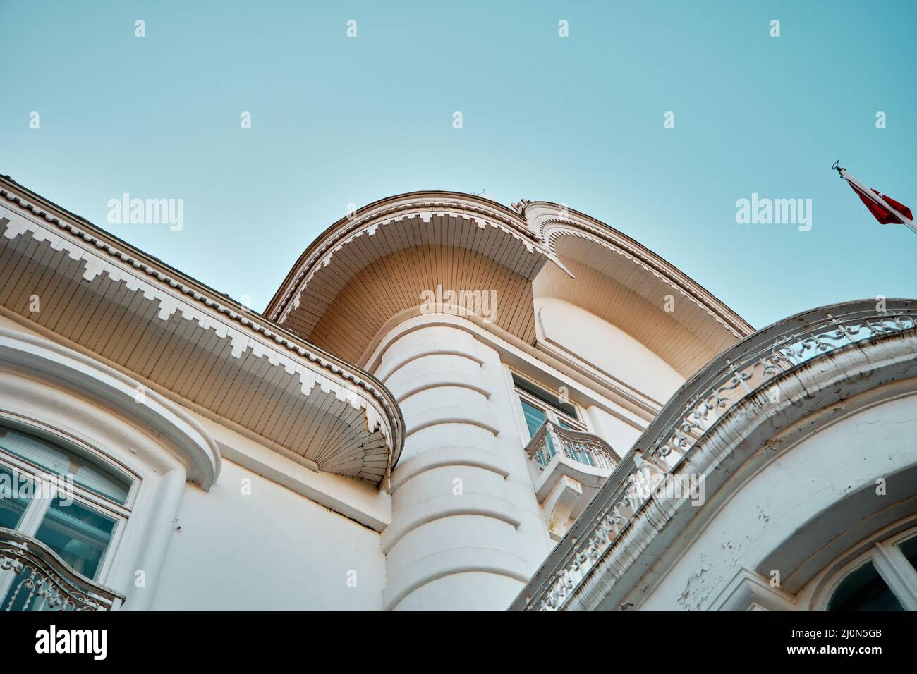 Low angle of white color ancient ottoman style house Stock Photo - Alamy