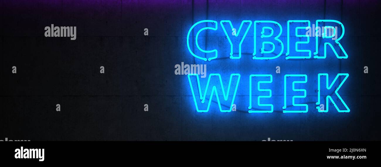 Neon Sign Cyber Week Stock Photo - Alamy