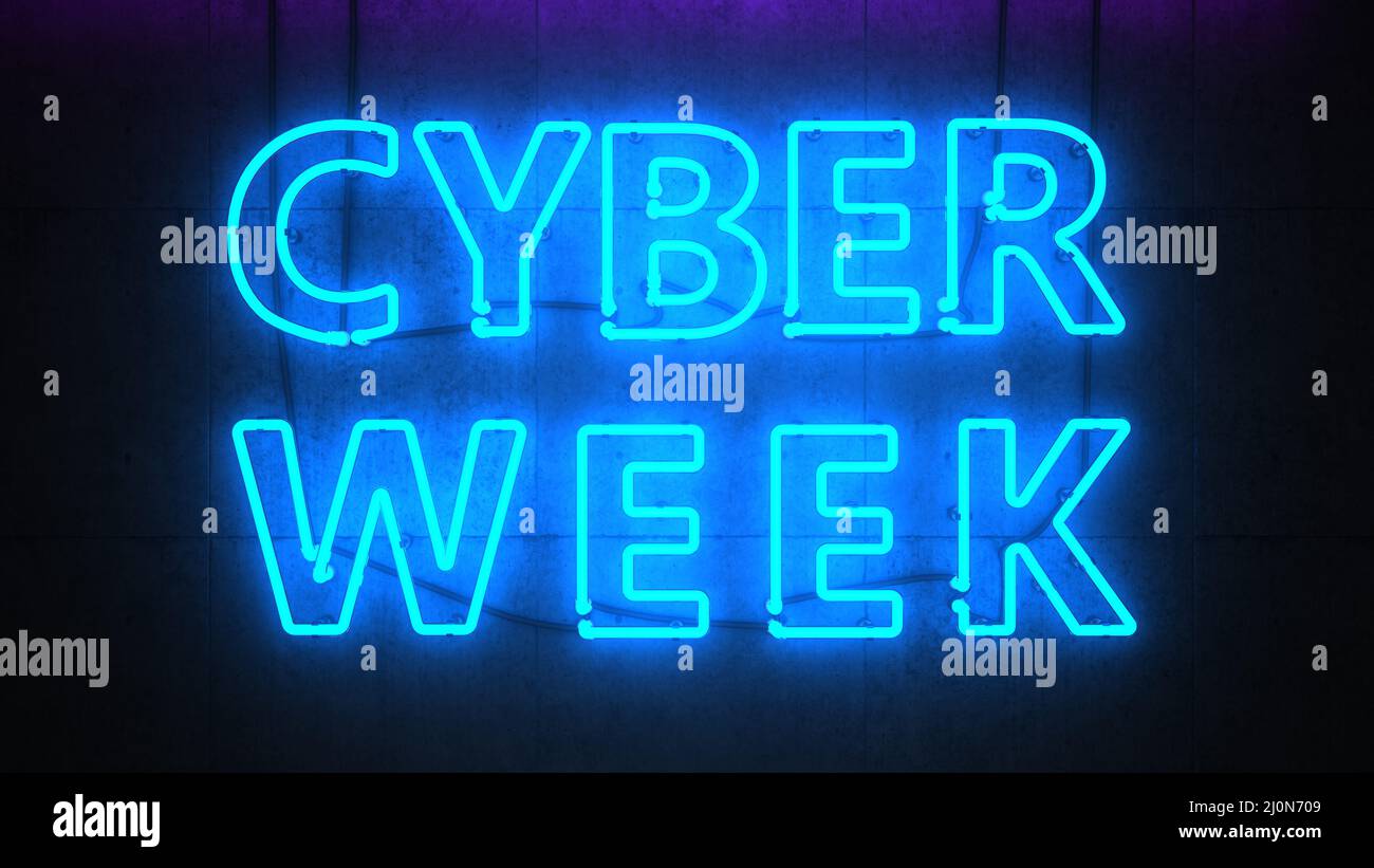 Neon Sign Cyber Week Stock Photo - Alamy
