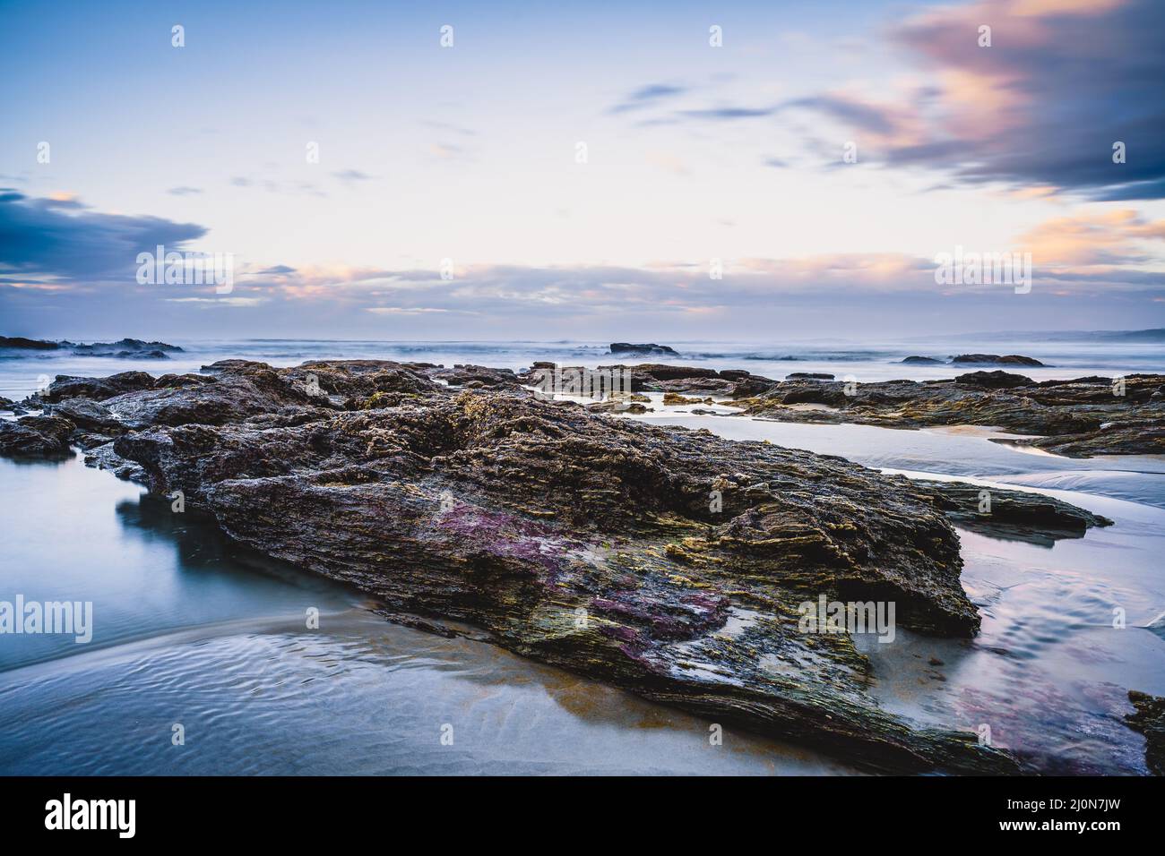 Beautiful peninsula of Aramoana beach with the blue colors of the ...