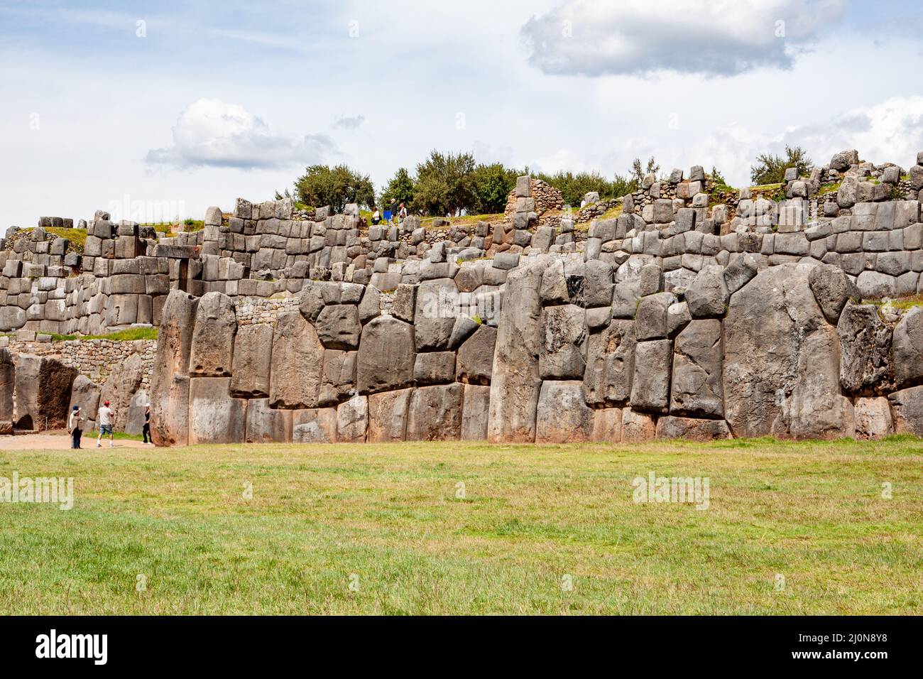 Saqsaywaman Inca archaeological site with large stone walls in Cusco ...