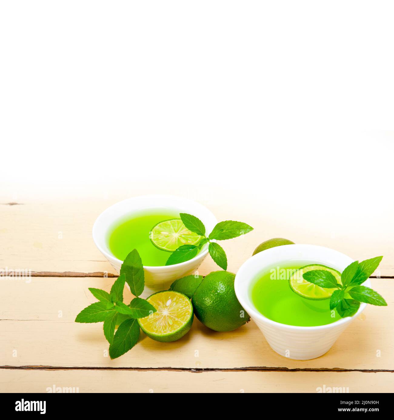 fresh and healthy mint infusion tea tisane with lime Stock Photo - Alamy