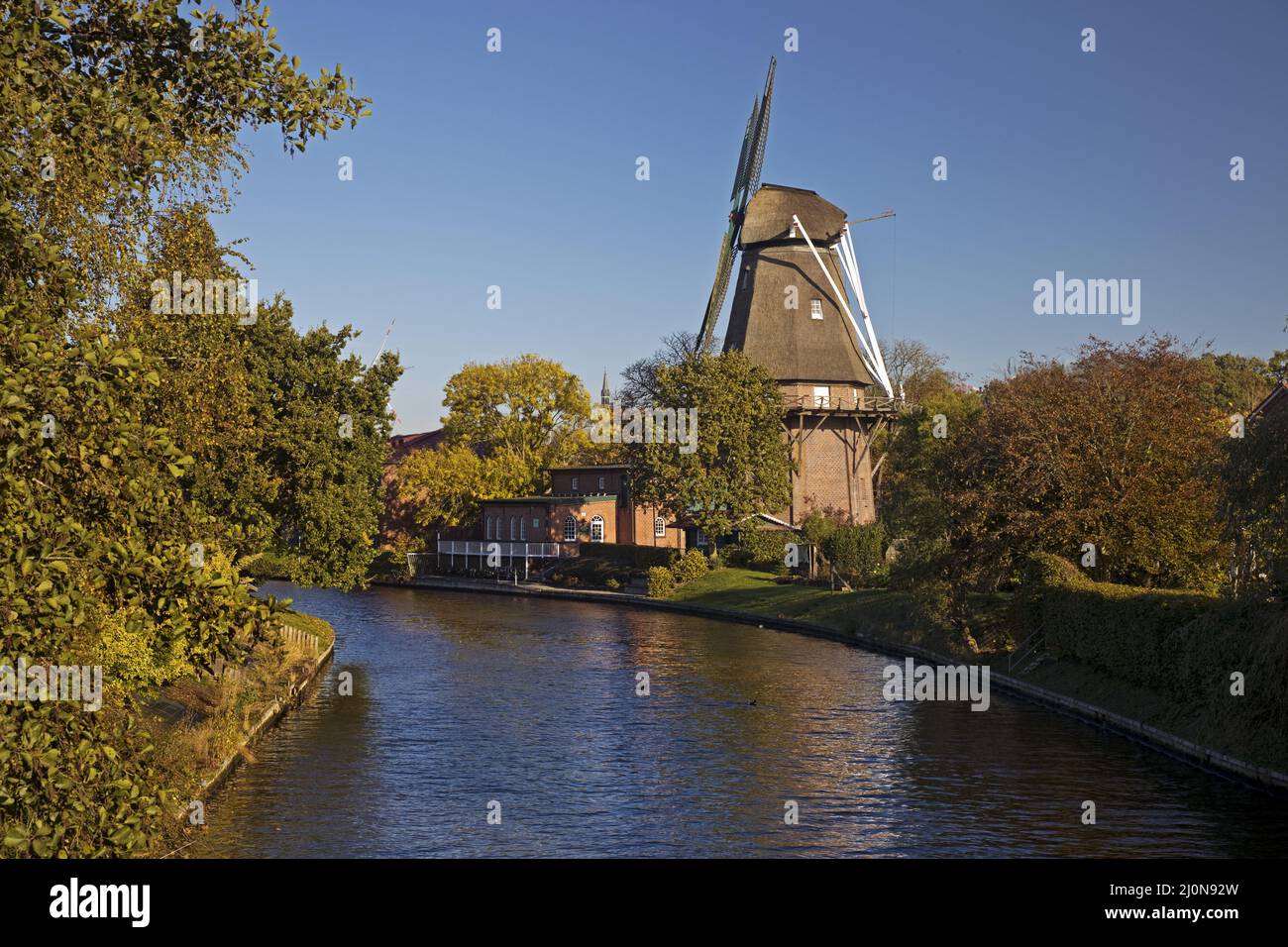Three-story Dutch gallery at Knockster Tief, Hinte, East Frisia, Lower ...