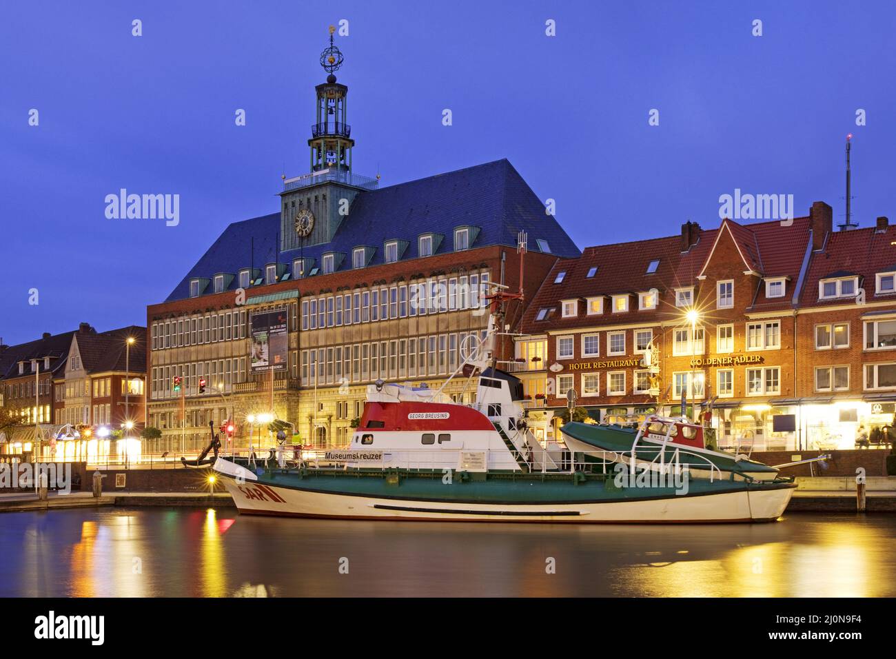 Museum ship Georg Breusing in front of the East Frisian State Museum ...