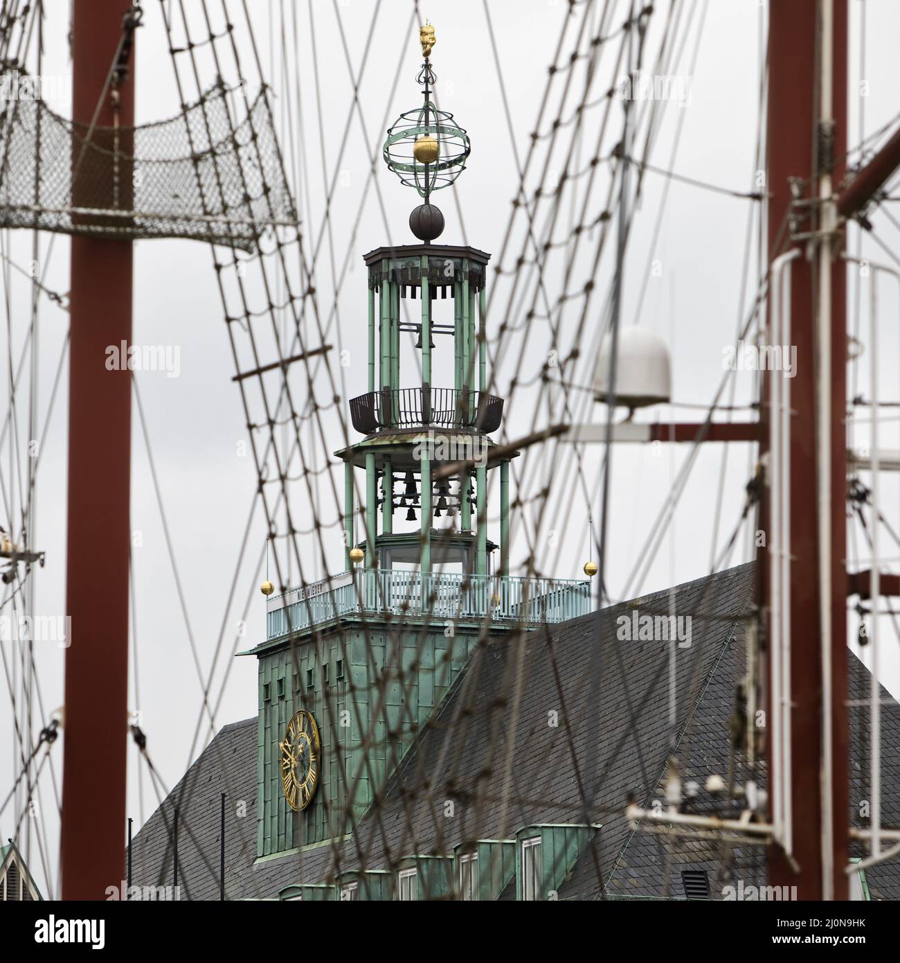 Superstructures of the Barkentine Heureka in front of the East Frisian ...
