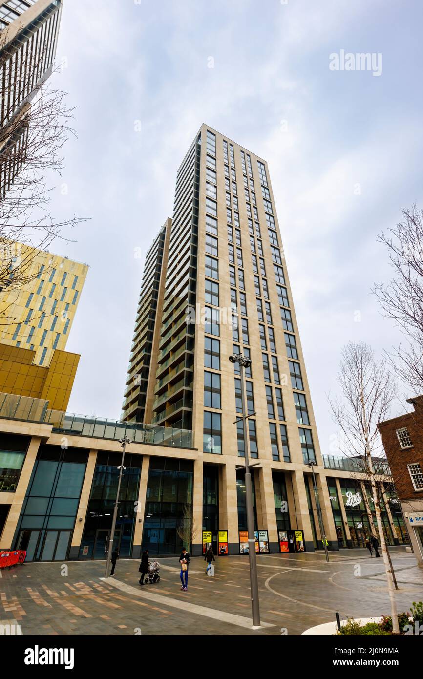The recently completed mixed use tall tower block development at ...