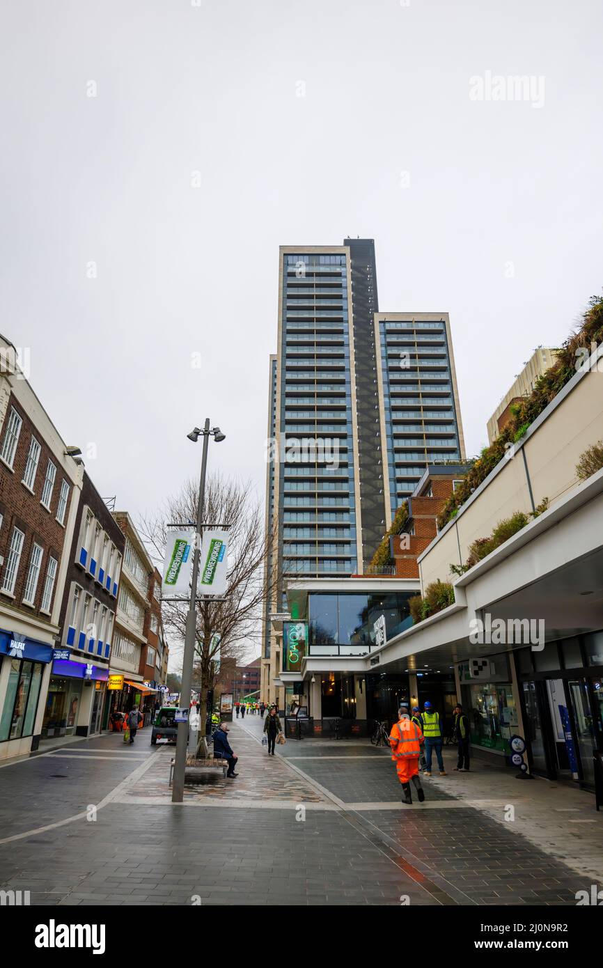 Woking town centre looking along Commercial Way to the recently ...