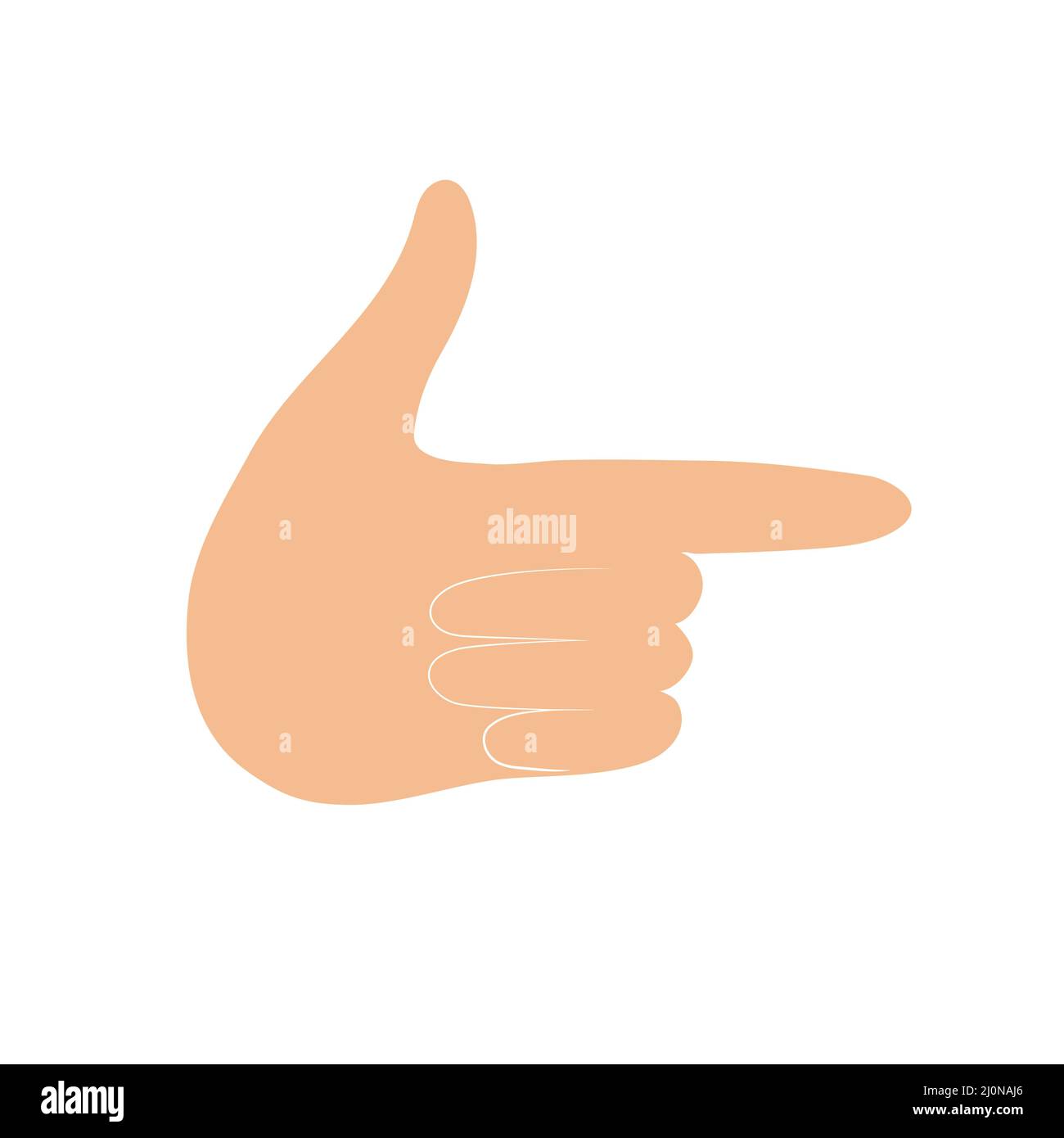 Pointing gesture. Hand gun with one finger extended. Finger gun sign ...