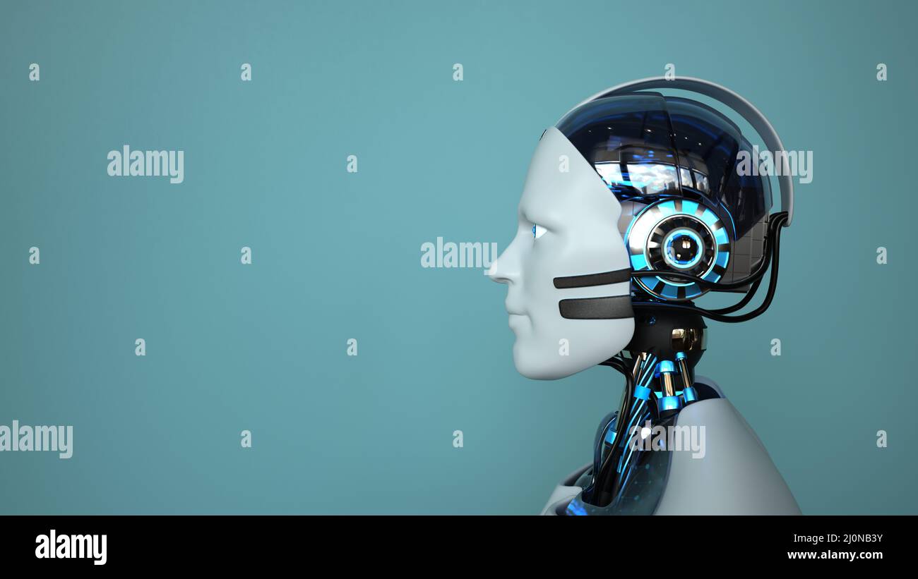 Humanoid Robot Head Stock Photo - Alamy