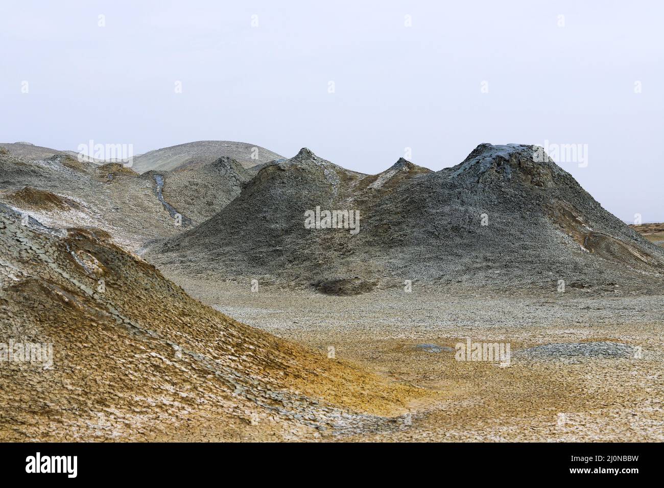 Beautiful mud volcanoes in the mountains. Gobustan. Azerbaijan Stock Photo - Alamy