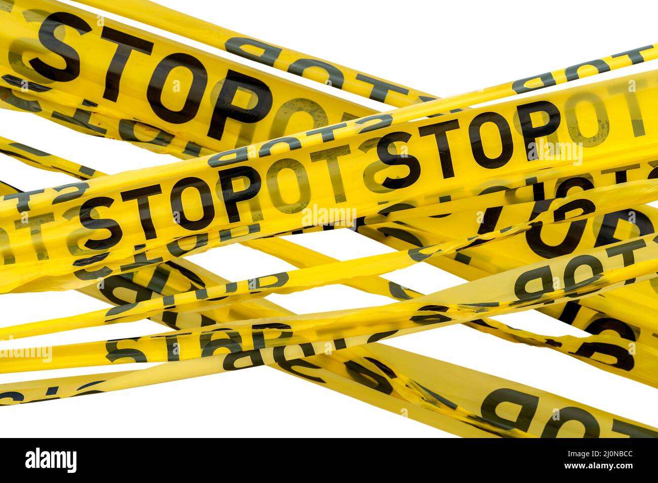 Forbidden tape encloses an unsafe area Stock Photo - Alamy