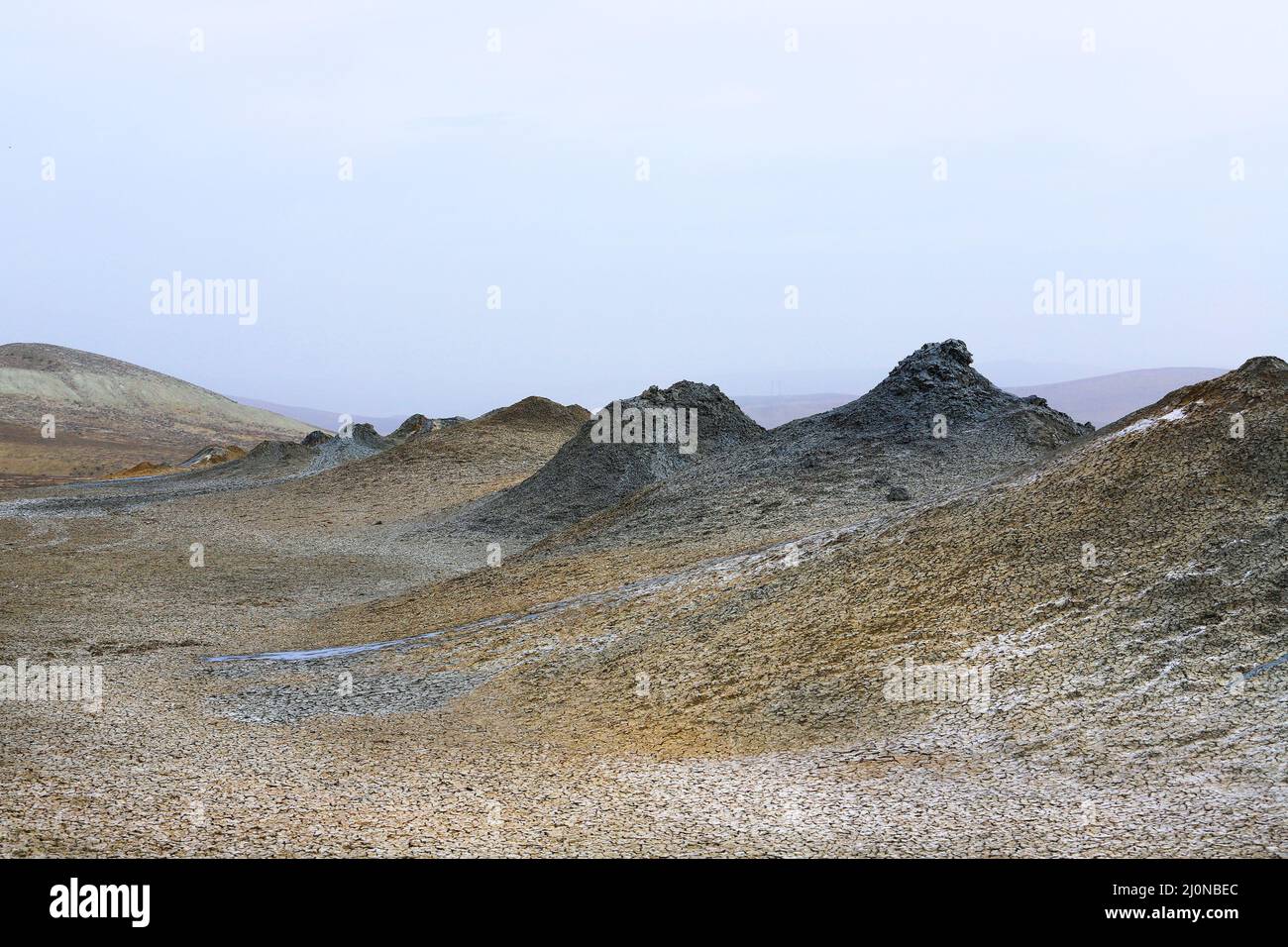 Beautiful mud volcanoes in the mountains. Gobustan. Azerbaijan Stock Photo - Alamy