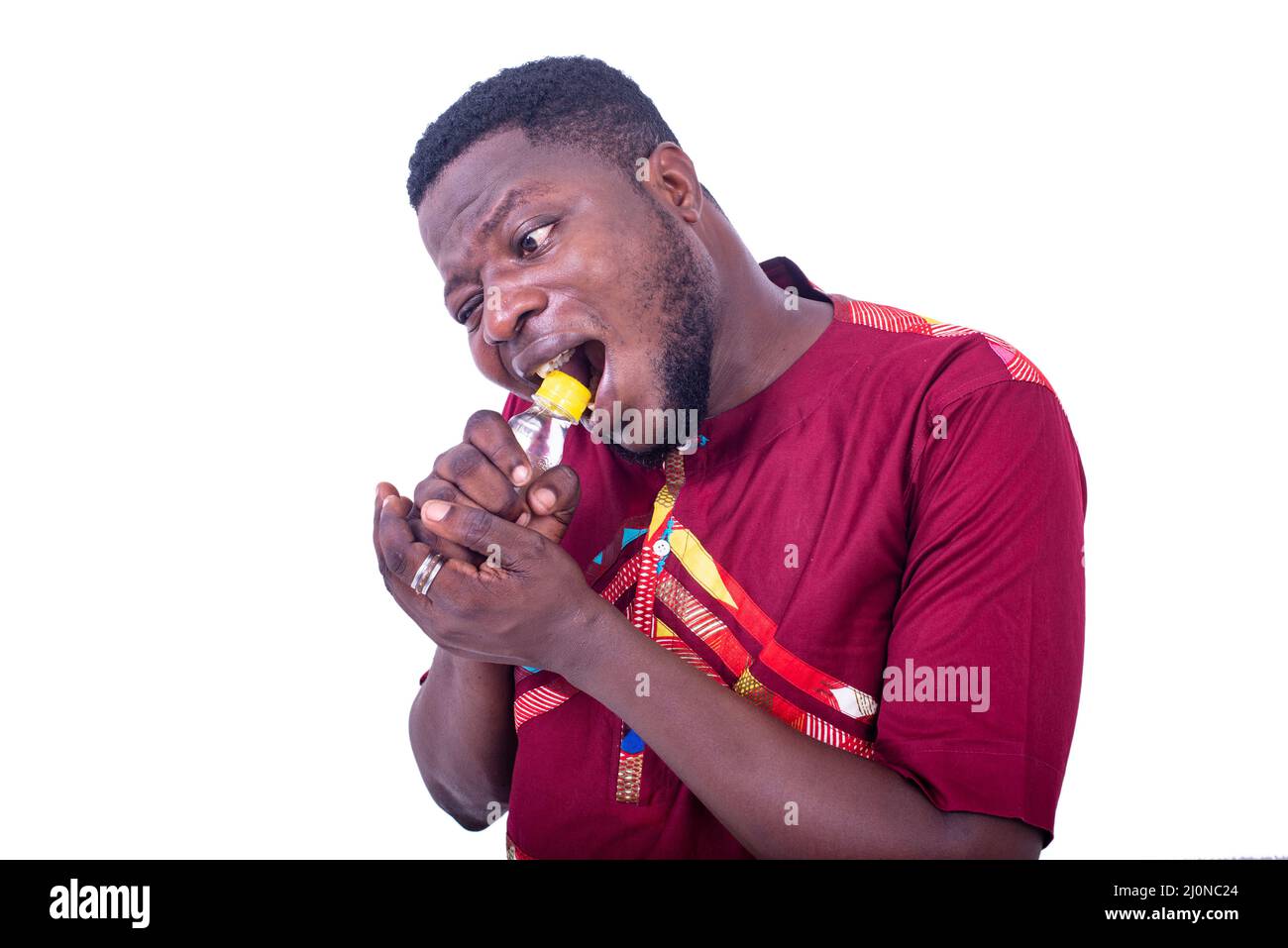 a handsome man wearing a loincloth shirt standing on a white background ...
