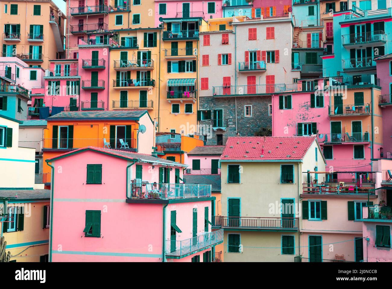 The beautiful colorful houses. Colorful architectural pattern Stock ...