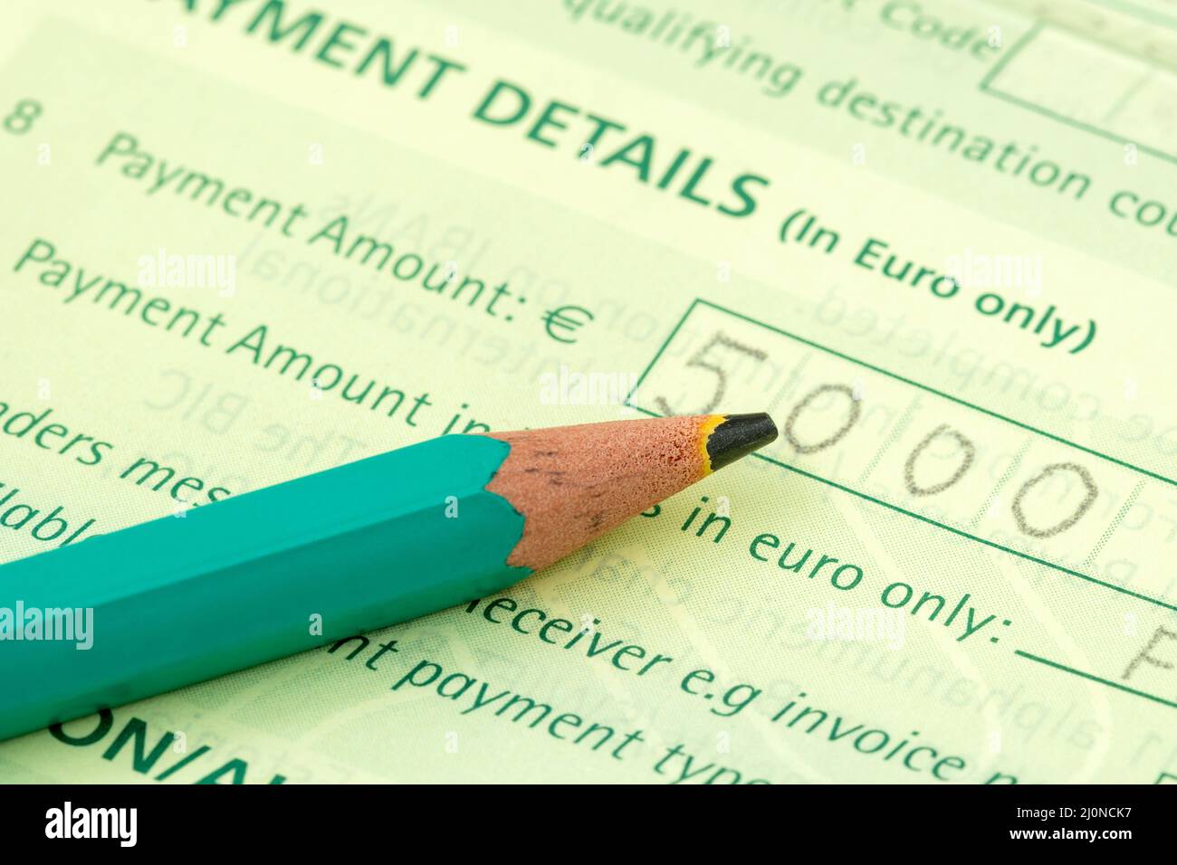 International money transfer document Stock Photo - Alamy