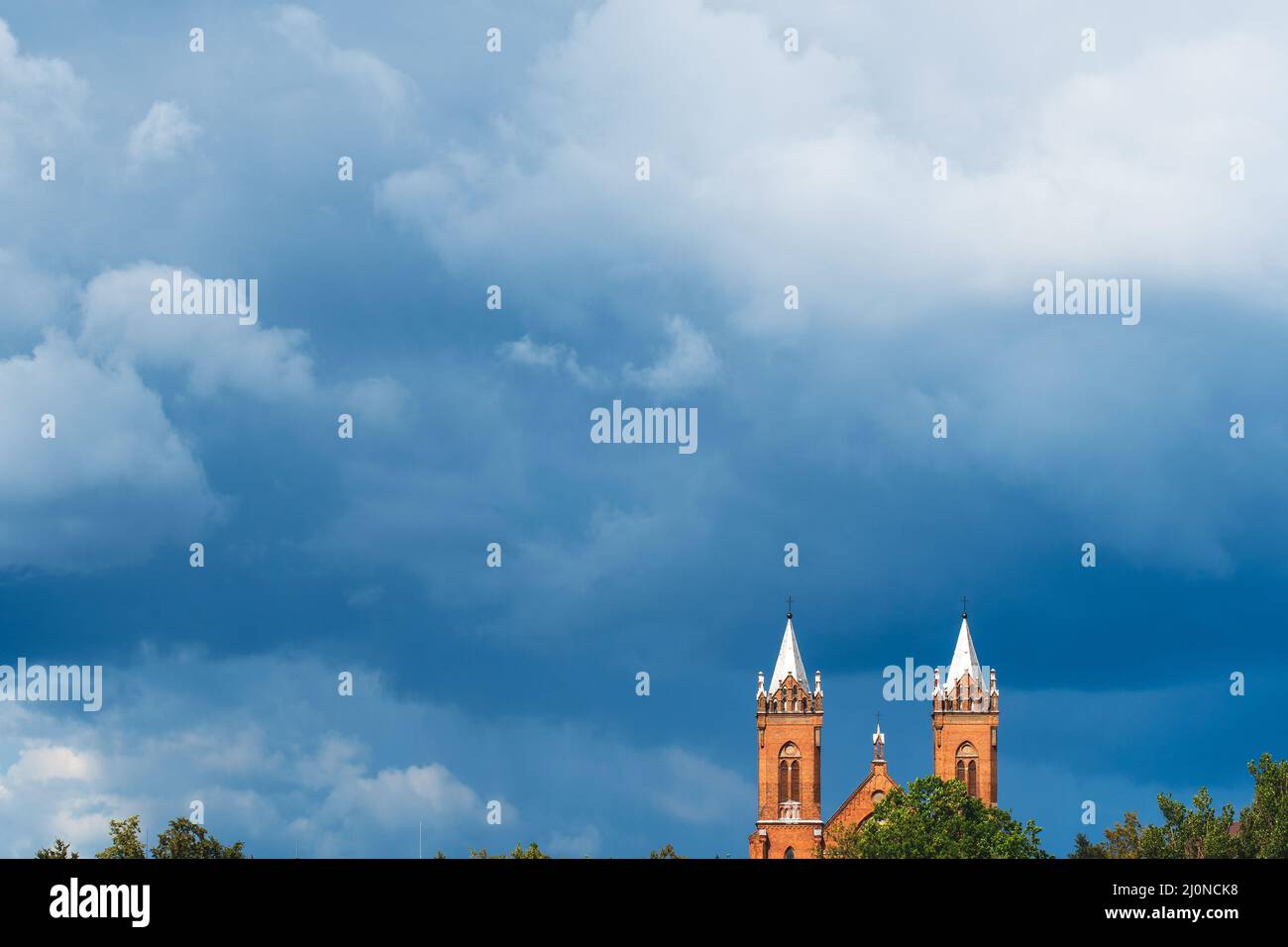 Church far away on the horizon Stock Photo - Alamy