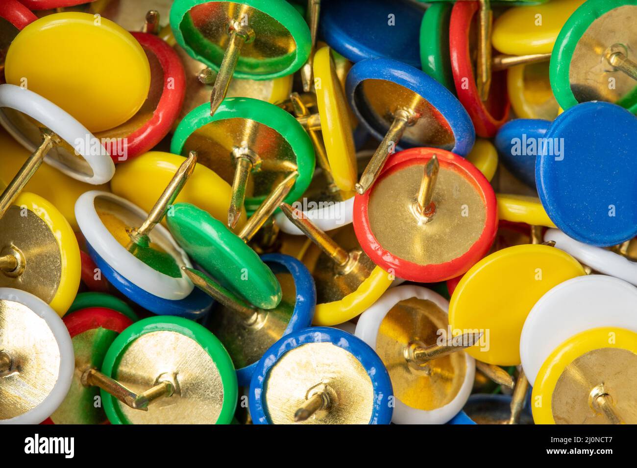 Colorful push pins Stock Photo - Alamy