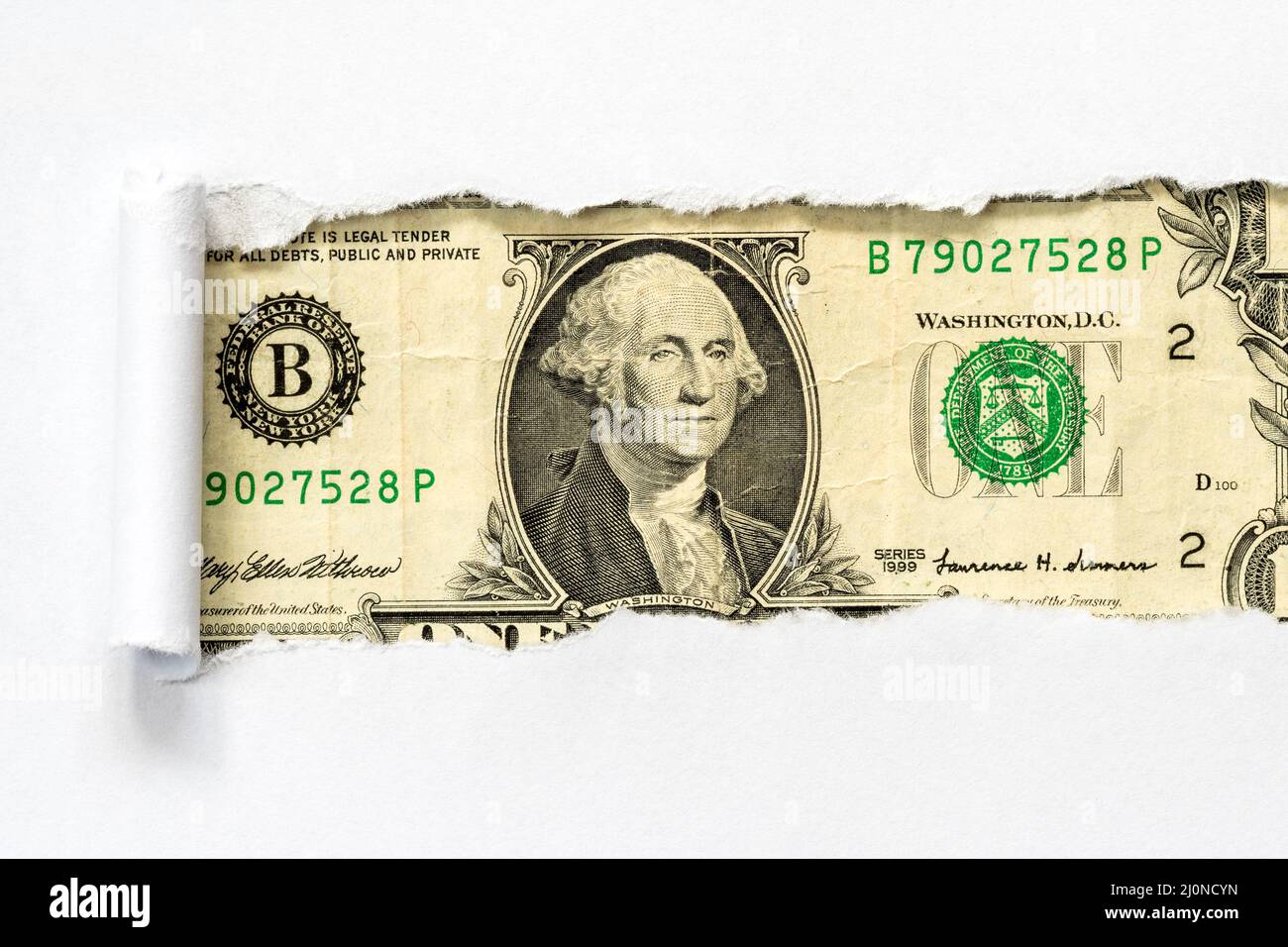One dollar in torn paper frame Stock Photo - Alamy