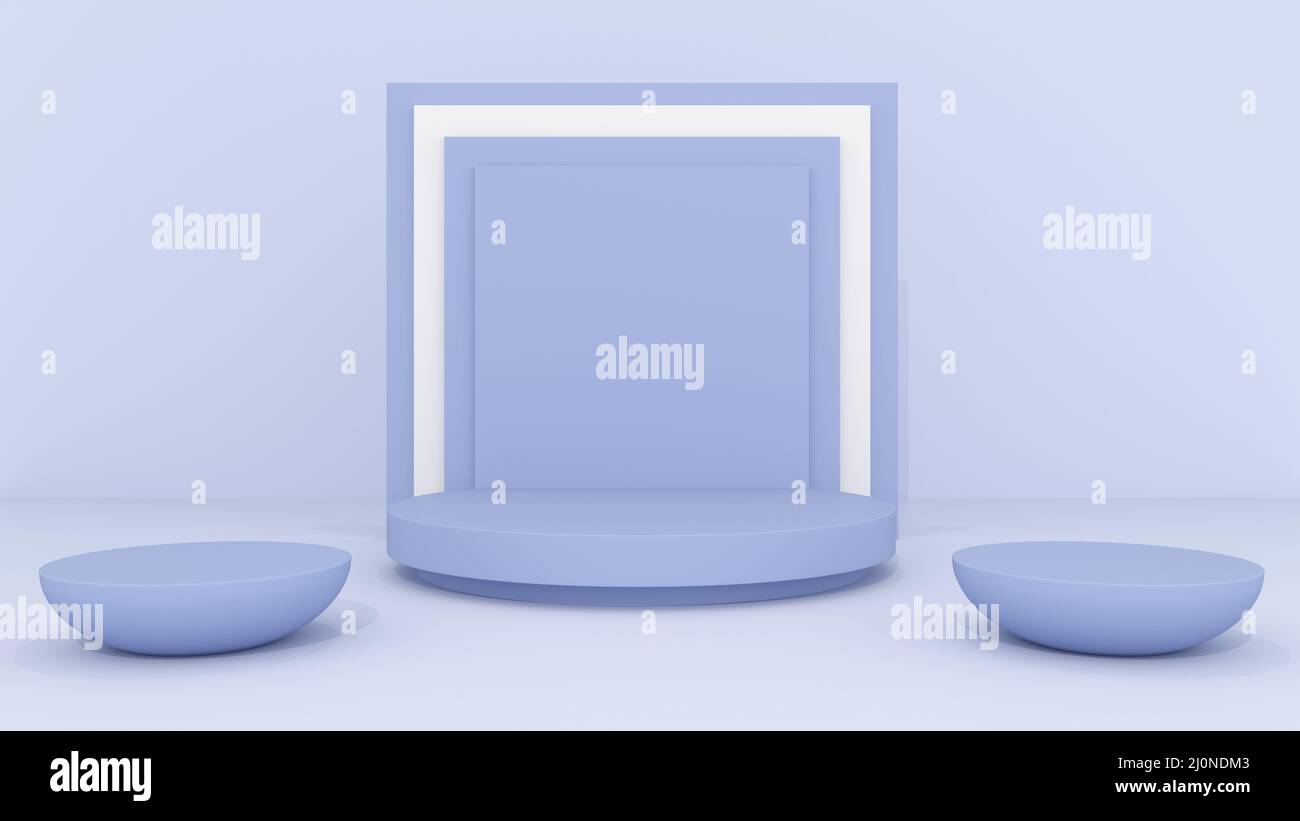 3D Render : Scene with 3D Abstract geometry shape background. podium ...