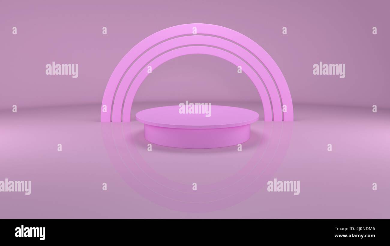 3D Render : Scene with 3D Abstract geometry shape background. podium ...