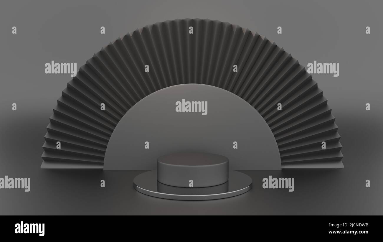 3D Render : Scene with 3D Abstract geometry shape background. podium ...