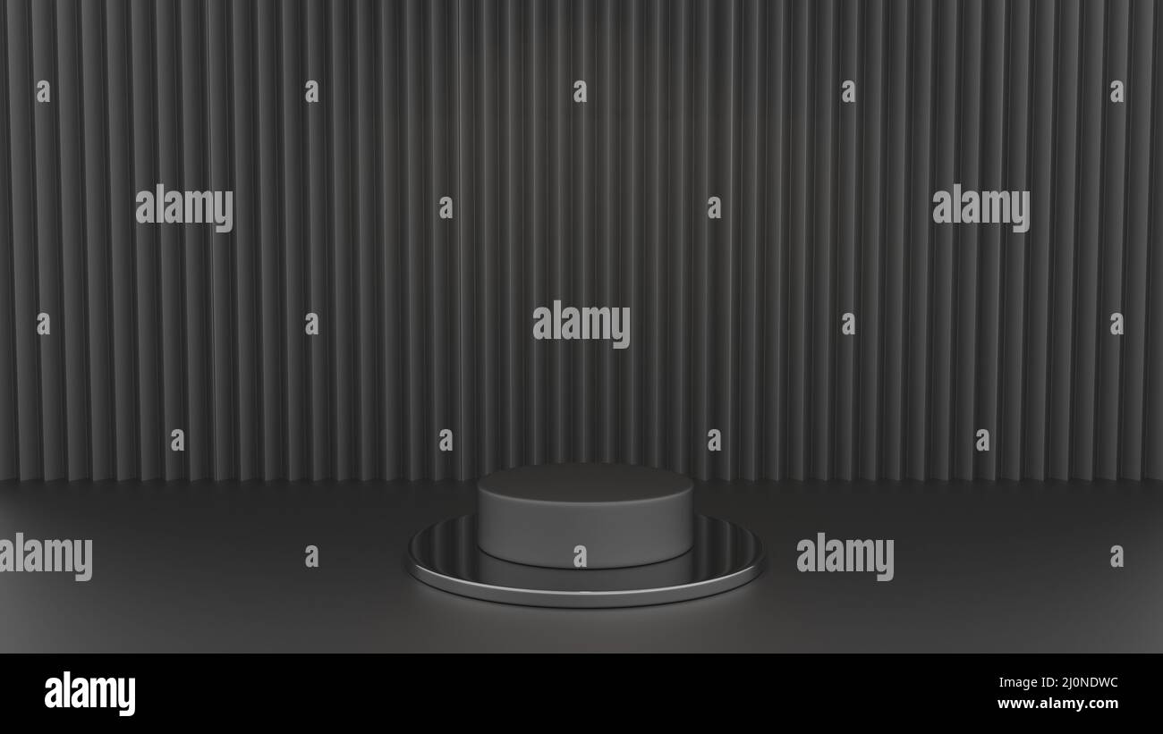 3D Render : Scene with 3D Abstract geometry shape background. podium ...