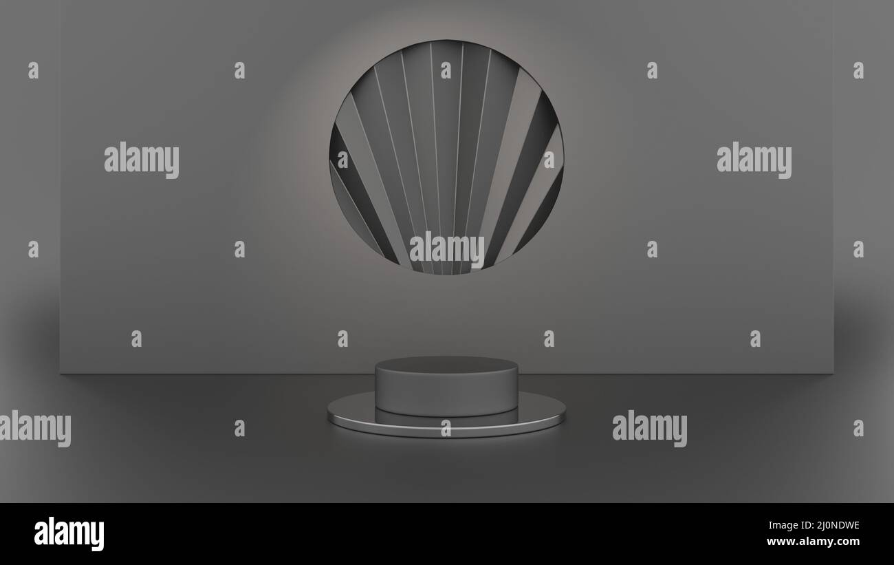 3D Render : Scene with 3D Abstract geometry shape background. podium ...
