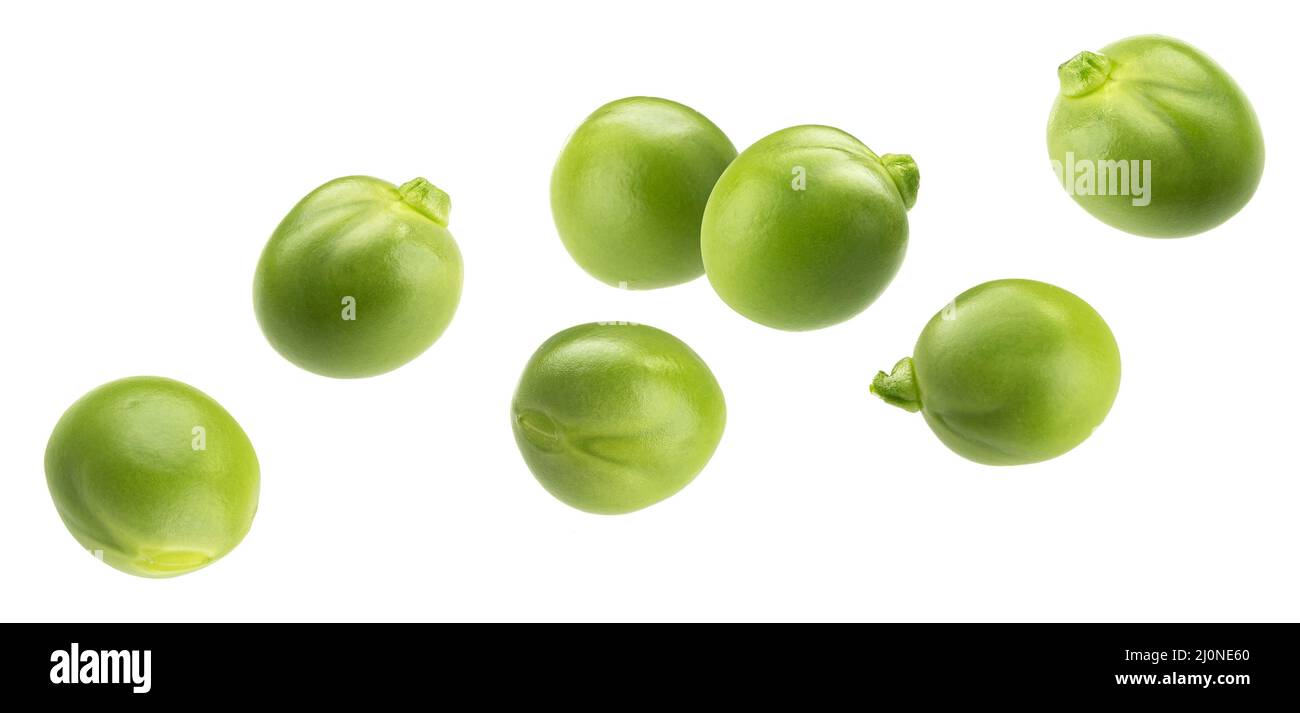 Green peas isolated on white background Stock Photo - Alamy
